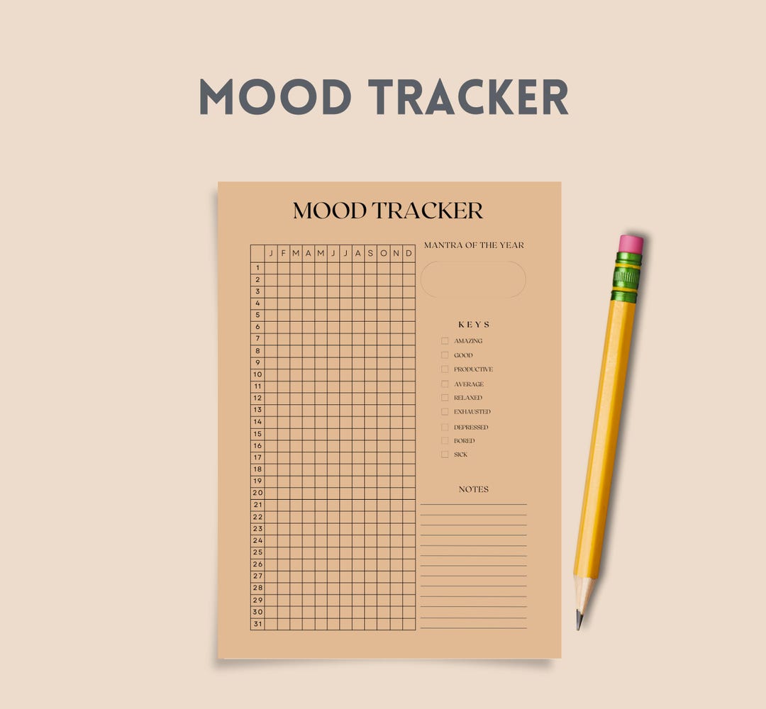 Daily Mood Tracker Printable Wellness, Self-care, & Mental Health ...
