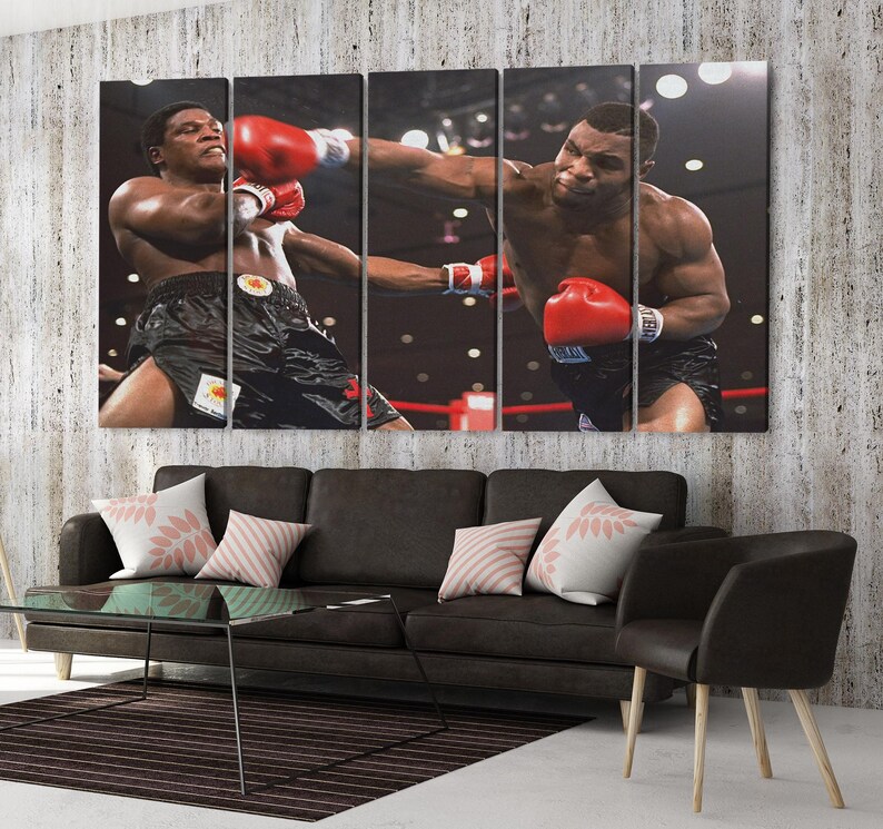 Mike Tyson Boxing Colored Canvas Wall Art Print. High Quality Free ...