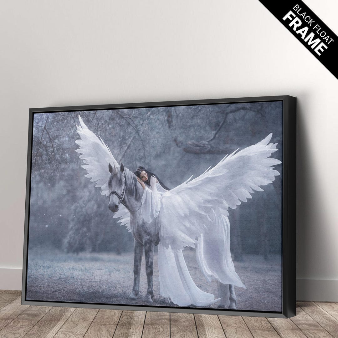 Pegasus and Angel Canvas Wall Art Print. High Quality Free Shipping ...