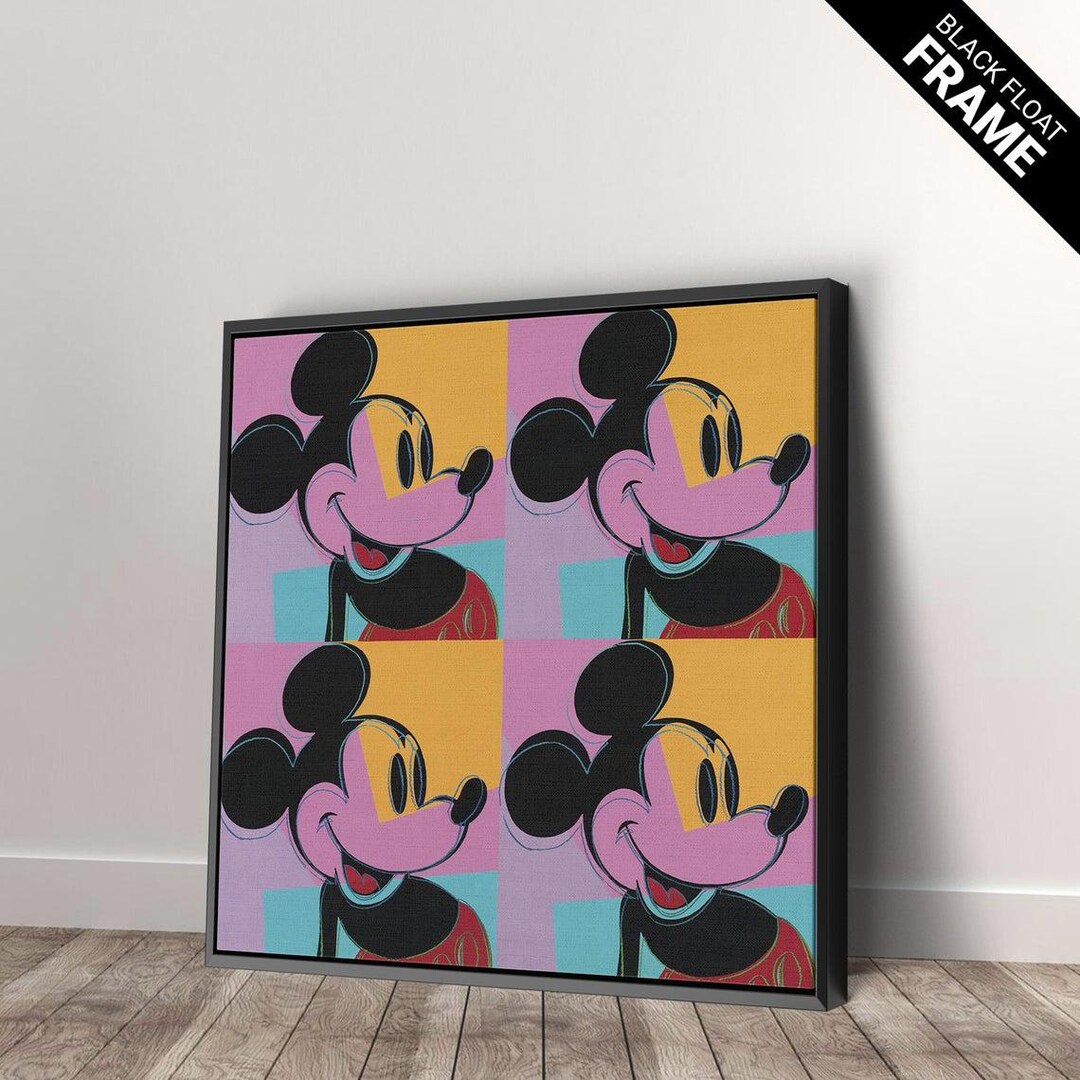 Mickey Mouse Square Pop Art Canvas Wall Art Print. High Quality Free ...
