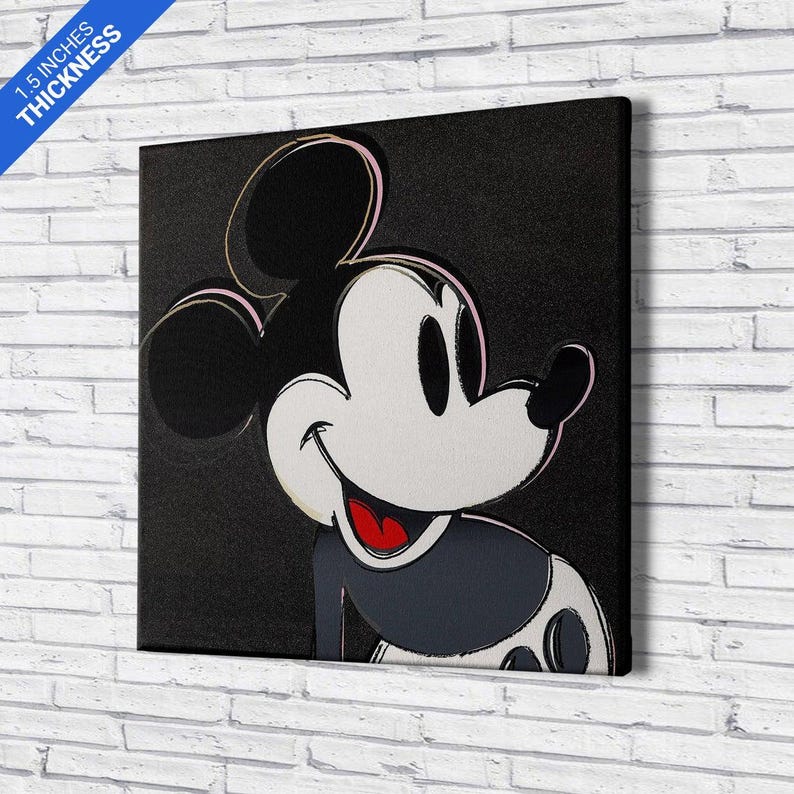 Mickey Mouse Square Pop Art Canvas Wall Art Print. High Quality Free ...