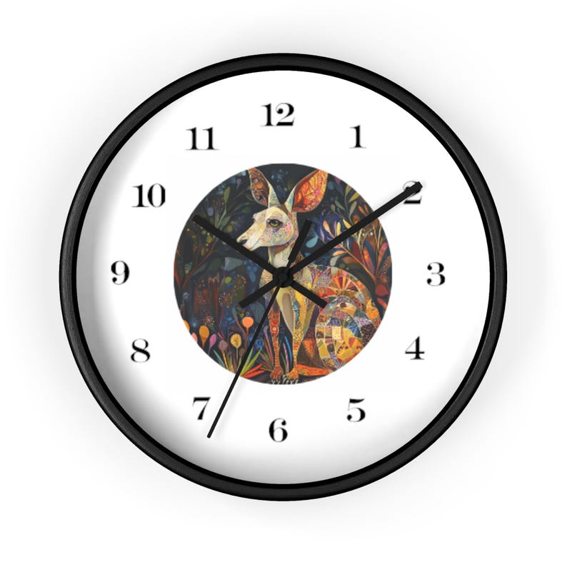 Kangaroo Wall Clock, Colorful Clock, Unique Clock, Kid's Room Decor ...