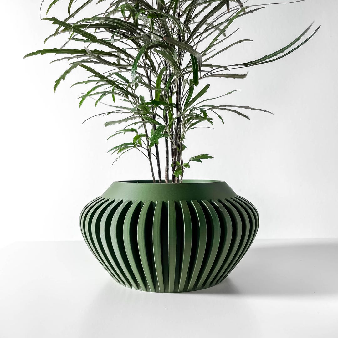 Mid-century Modern 3D Printed Planter Pot With Drainage - Etsy