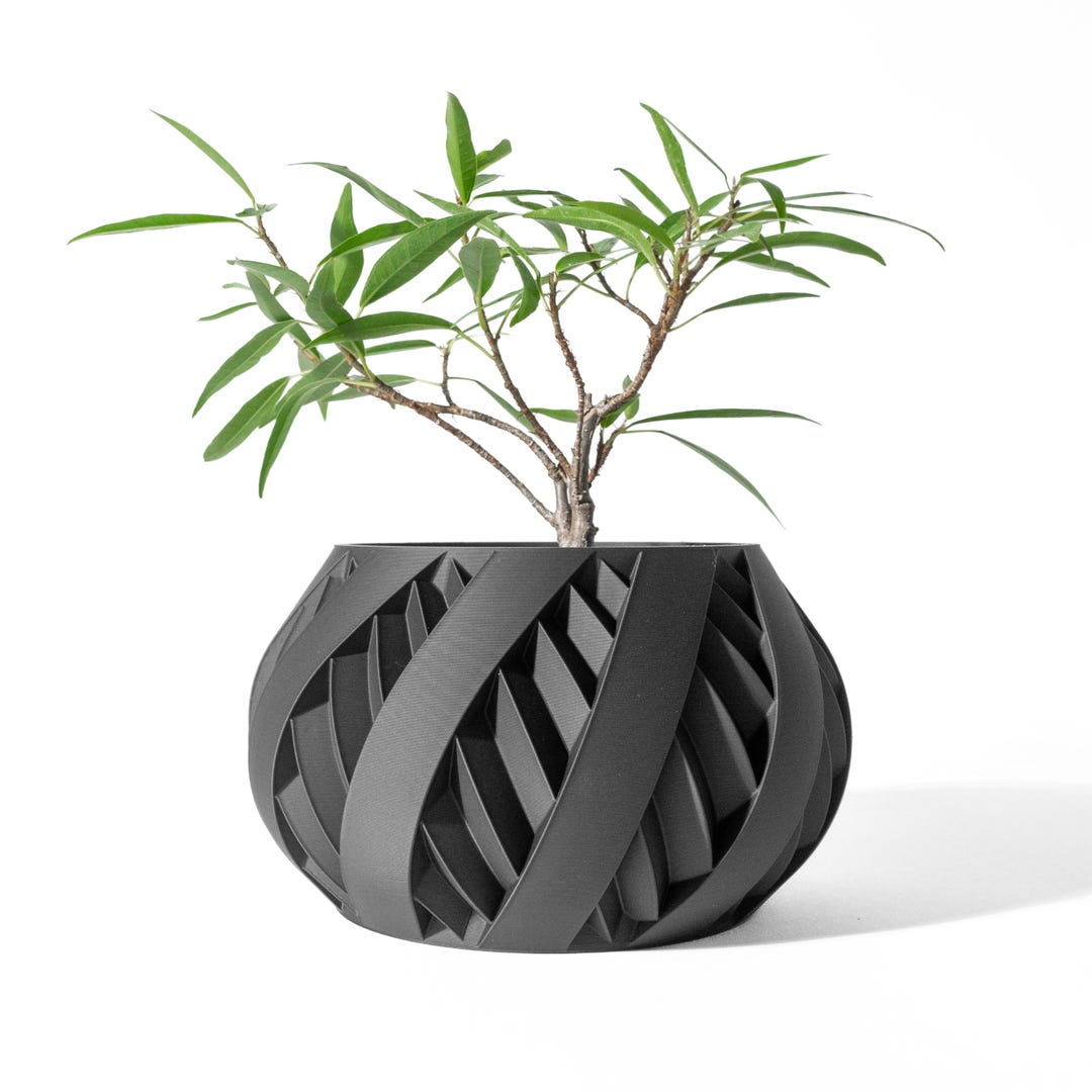 Modern 3D Printed Planter Pot: the Silvo With Drainage Tray - Etsy