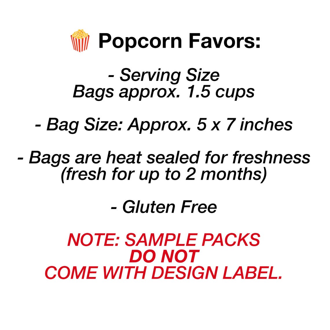 Popcorn Included CUSTOM Popcorn Party Favors | Customized Popcorn ...