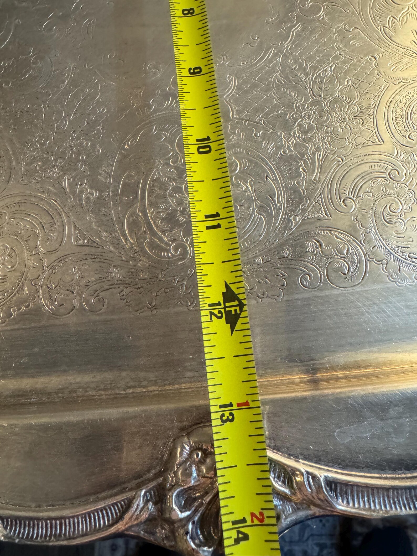 Vintage Sheffield Silver Plate Rectangle Footed Butlers Tray Platter ...