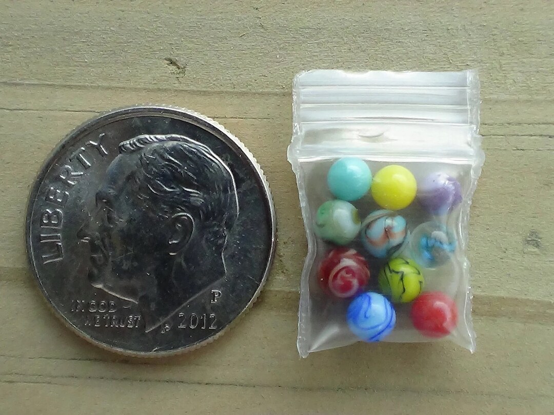 10 Miniature Glass Marbles by J. R. and Rebecca Hooper - Etsy