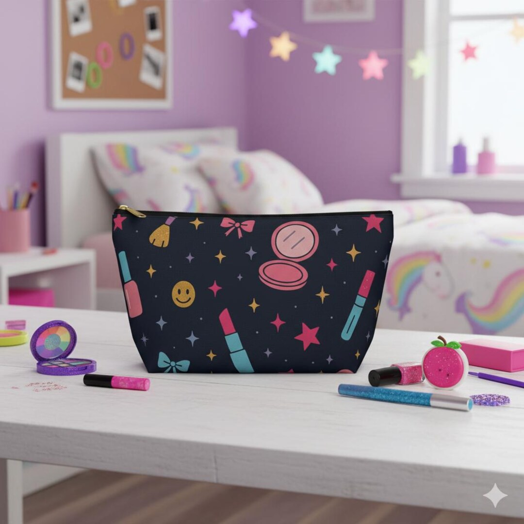 Girl Makeup Bag: Small Cosmetic Zipper Pouch, Travel Organizer - Etsy
