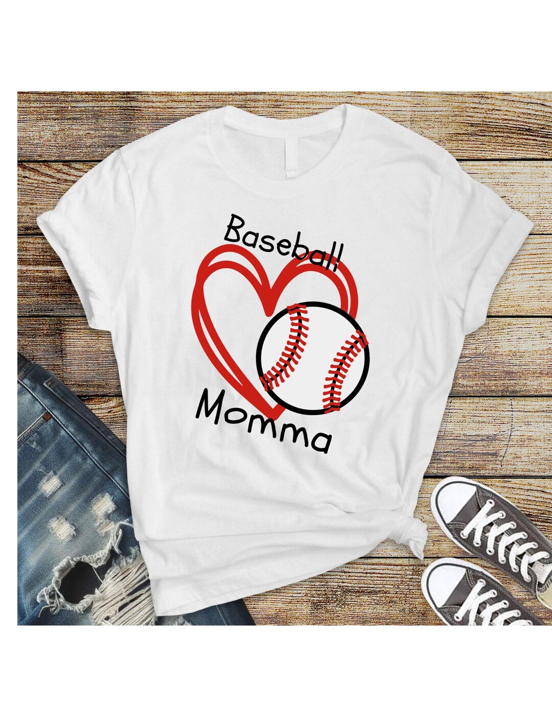 Baseball Momma Heart PNG File. Game Day, Momma, Baseball, Shirts. - Etsy
