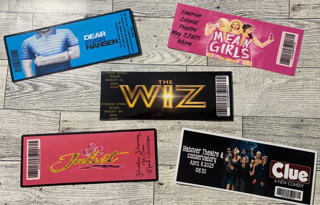 Broadway Ticket Stubs. Customize Your Broadway Shows Into Decal ...
