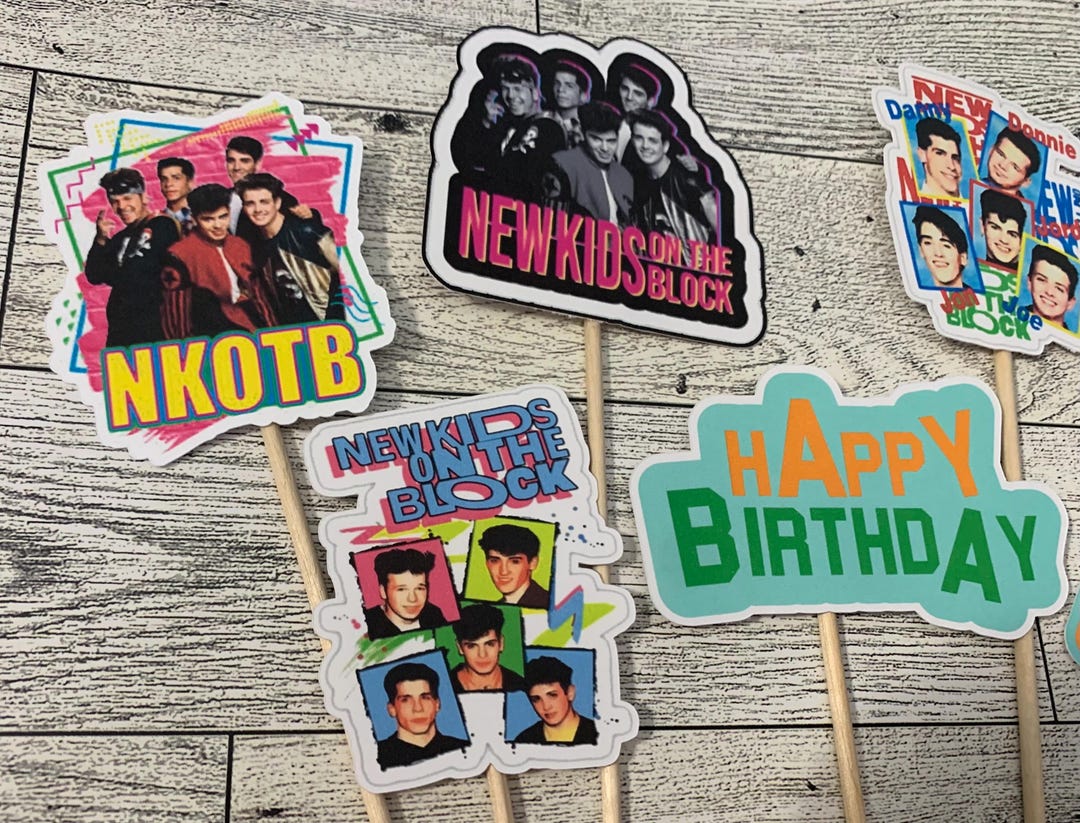 NKOTB Cake Topper Set. Custom Birthday Message - Etsy