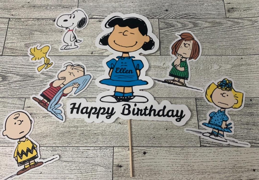 Peanuts Gang Cake Topper Set. Customize Birthday Message. - Etsy UK
