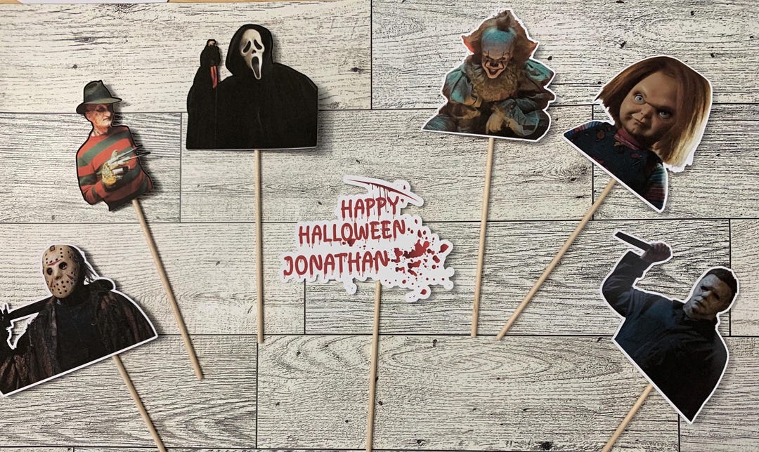 Horror Movie Cake Topper Set. Custom Birthday Message. - Etsy