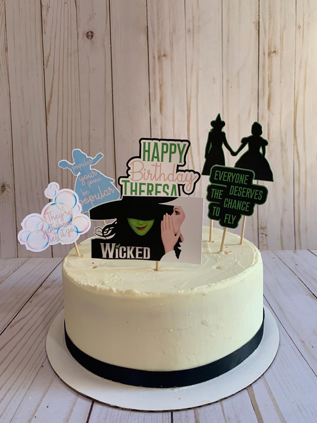 Defy Gravity Cake Topper Set. Custom Birthday Message. Wicked - Etsy
