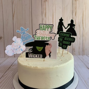 Defy Gravity Cake Topper Set. Custom Birthday Message. Wicked - Etsy