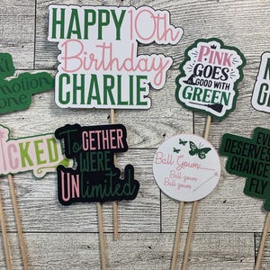 Defying Gravity: Glinda and Elphaba Cake Topper Set. Customize Birthday ...