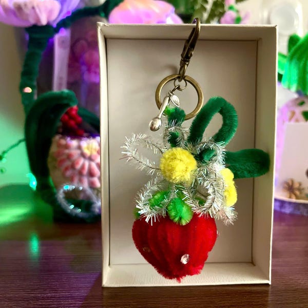 Fuzzy Wire Keychain - Etsy
