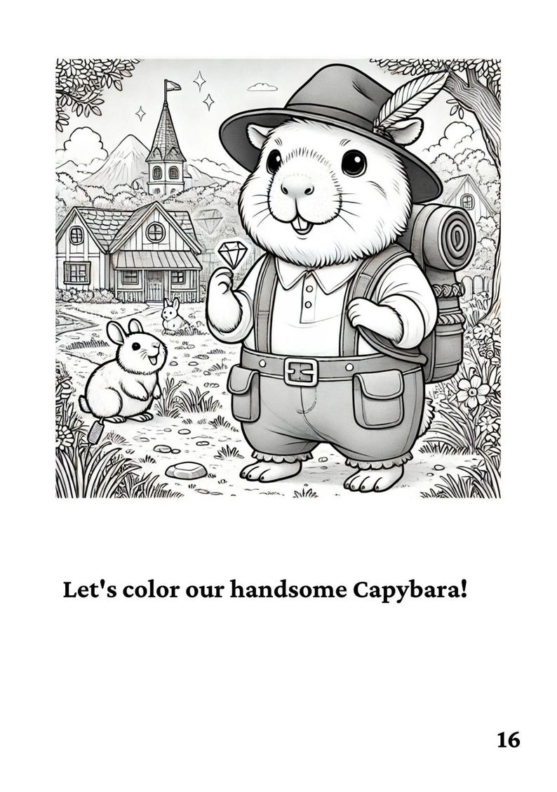 Libro para colorear de capibaras para niños: Las aventuras de Capy Ali ...