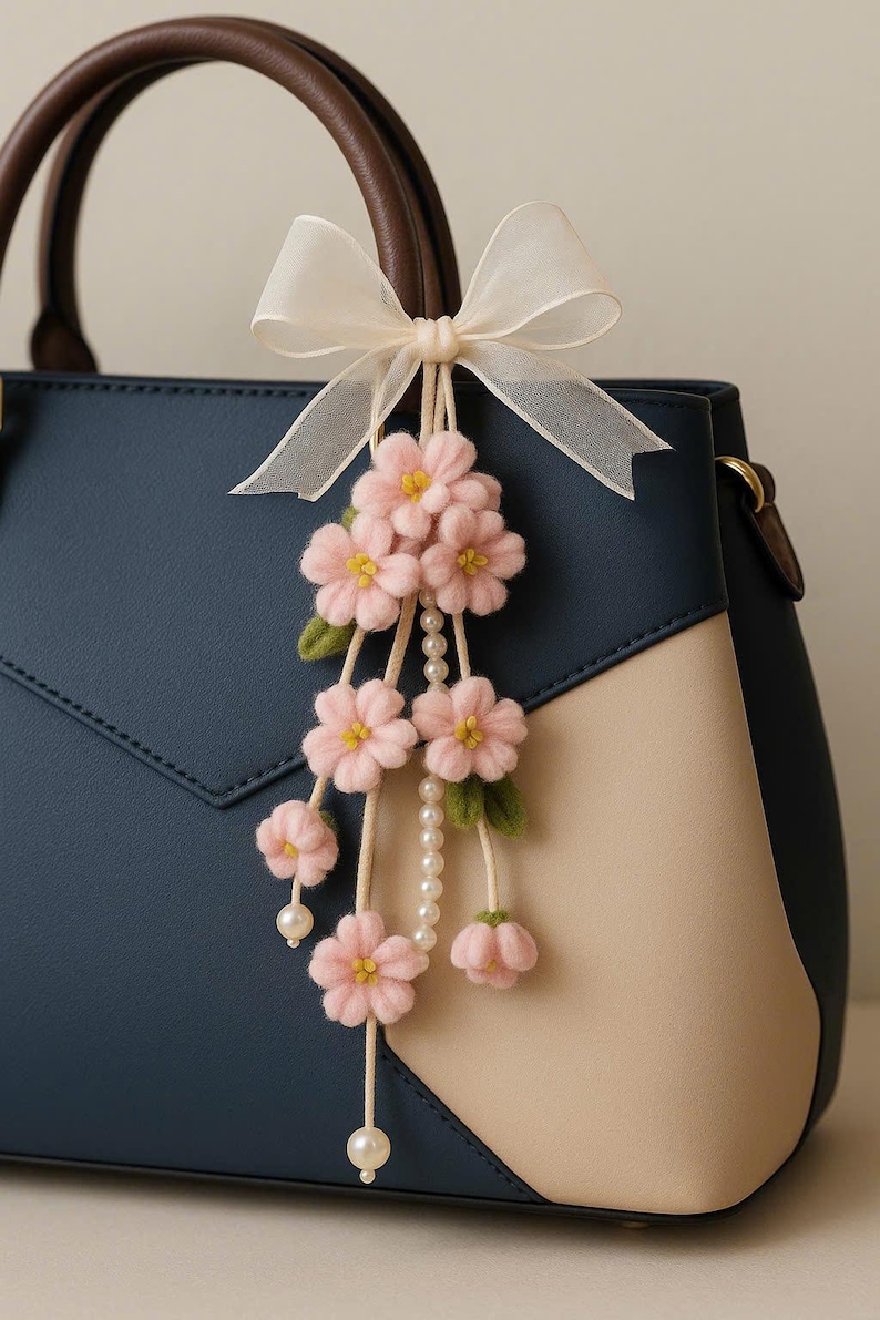 Handmade Forget-me-not Bag Charm – Blue Floral Purse Accessory- Offre ...