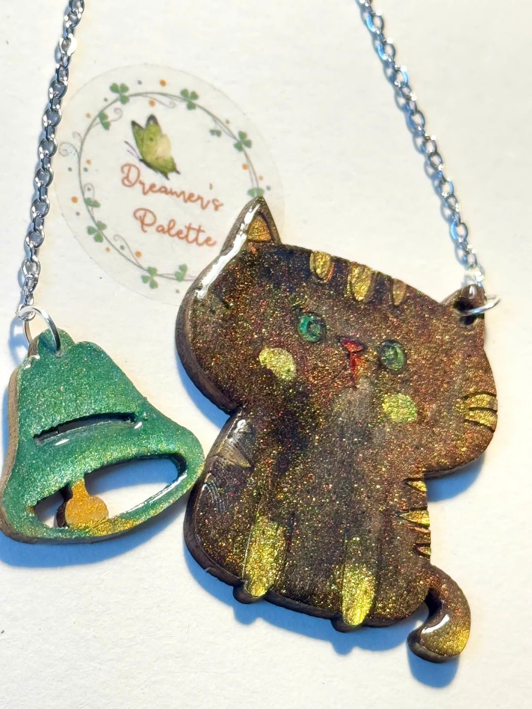 Handmade Wooden Cat Bookmark/ Kitten Bookmark : Shimmer Resin, Unique ...