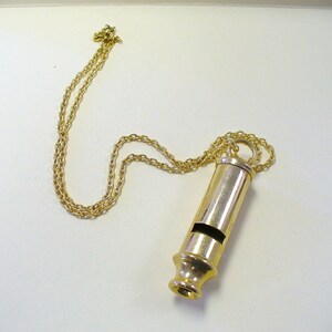 Vintage Giant Gold Whistle Necklace DEADSTOCK - Etsy