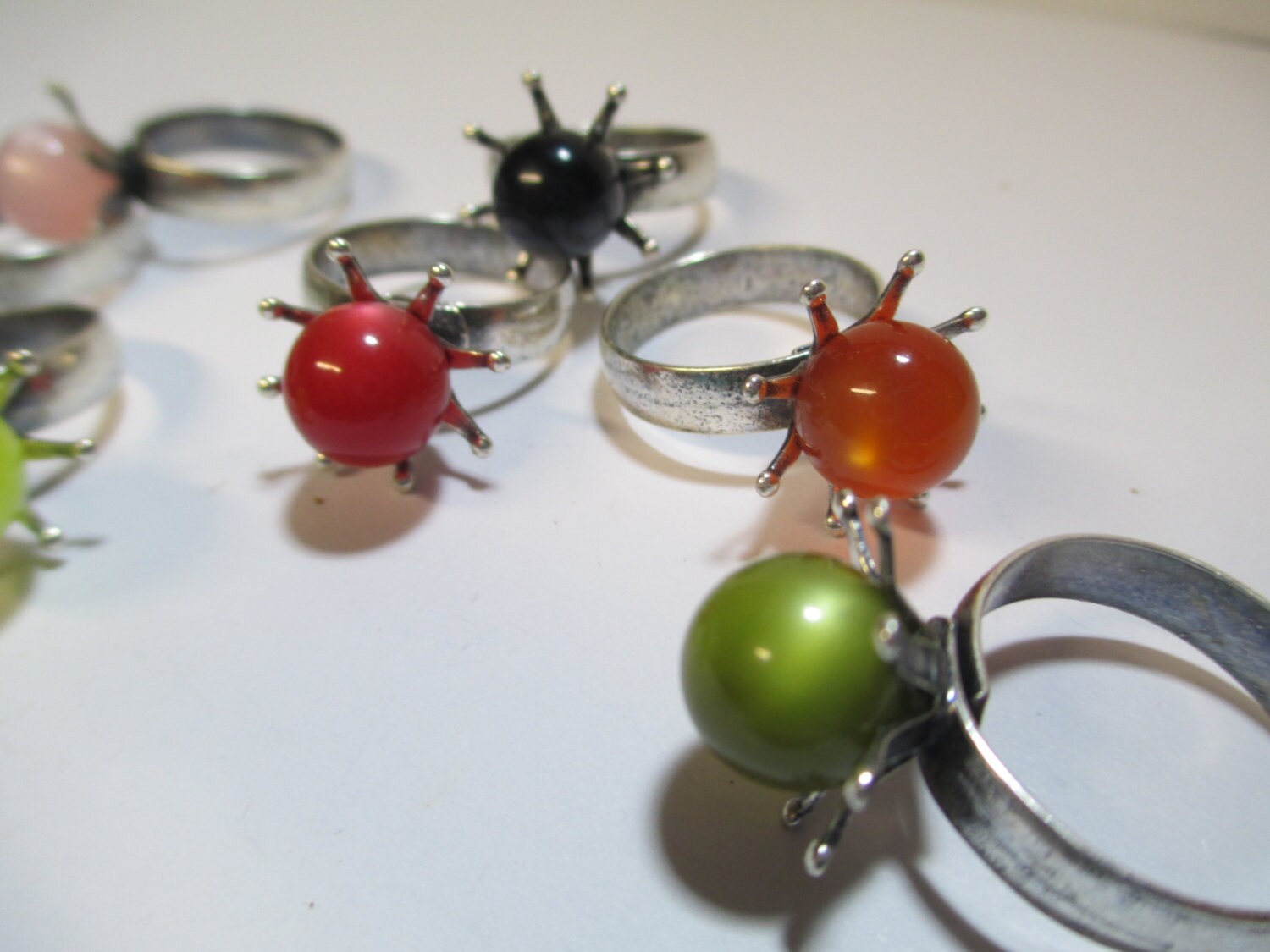 Vintage 60's Moonglow Lucite Adjustable Ring - Etsy