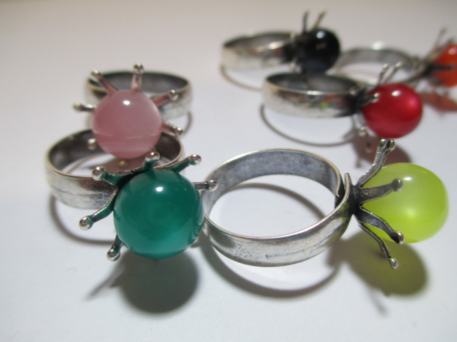 Vintage 60's Moonglow Lucite Adjustable Ring - Etsy