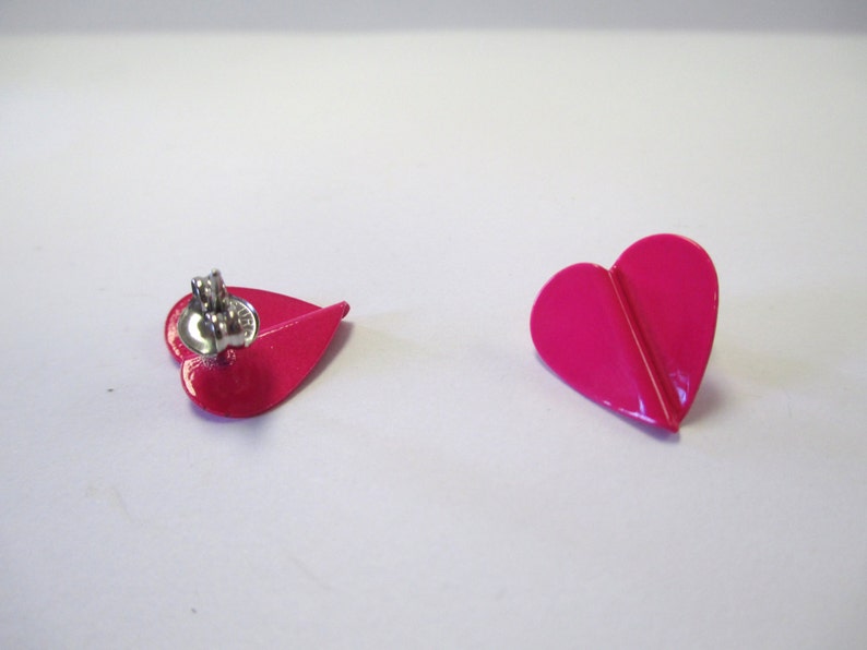 Vintage 80's Hot Pink Heart Earrings DEADSTOCK - Etsy