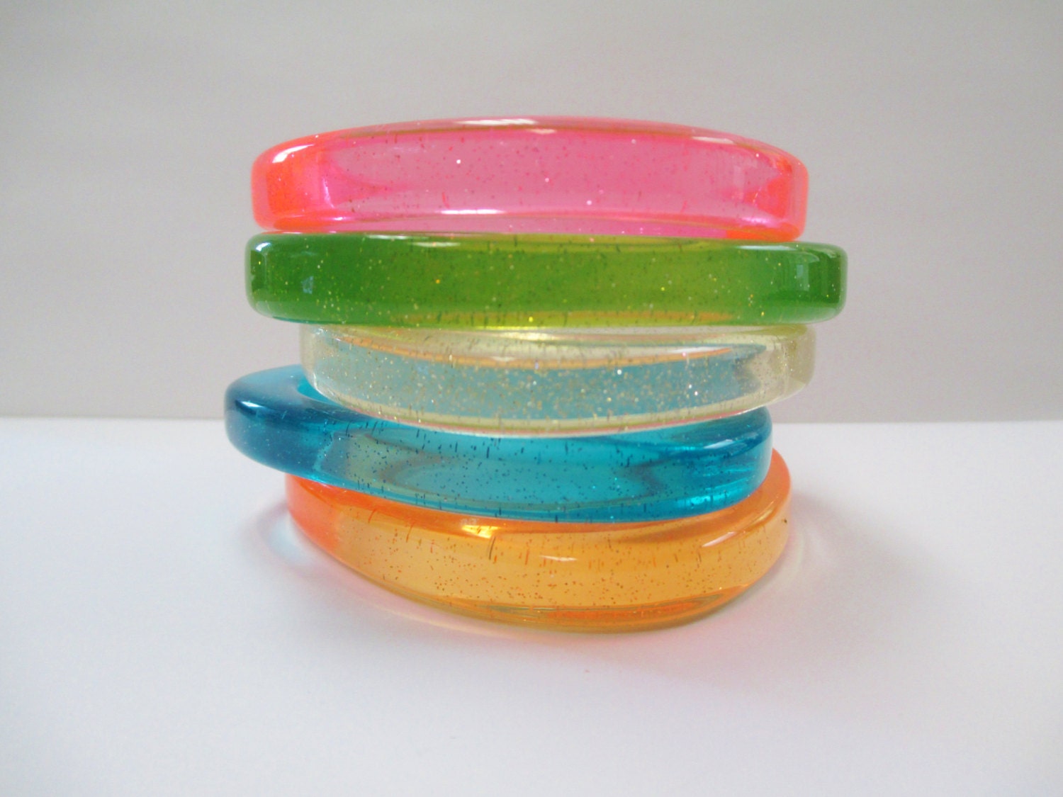 Vintage Glitter Plastic Bangle Bracelets DEADSTOCK - Etsy
