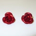 Vintage Red Rose Earrings DEADSTOCK - Etsy