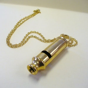 Vintage Giant Gold Whistle Necklace DEADSTOCK - Etsy