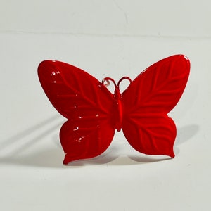 Vintage 1980s Bright Red Butterfly Hair Clip Barrette - Etsy