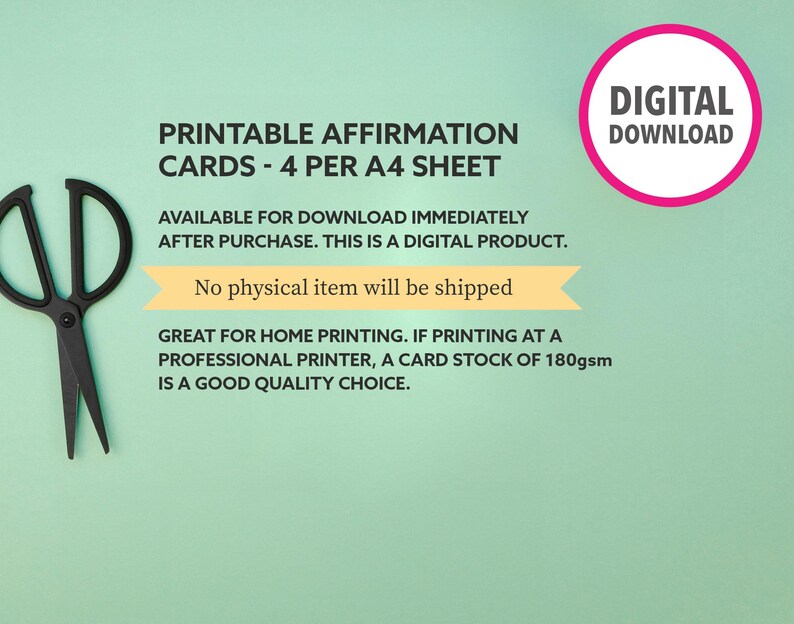 Printable Affirmation Cards Positive Abundance Affirmation Cards for ...