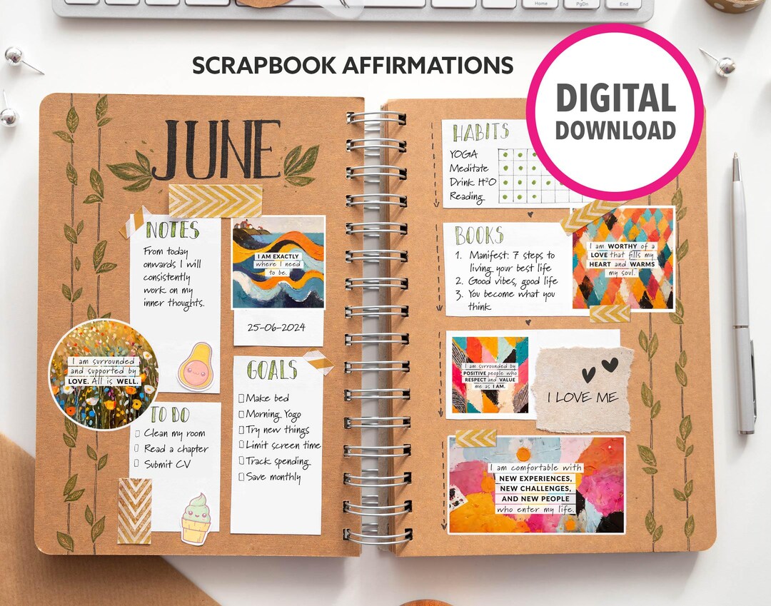 Scrapbook Motivational Affirmation Printable Quote Cards for Junk ...