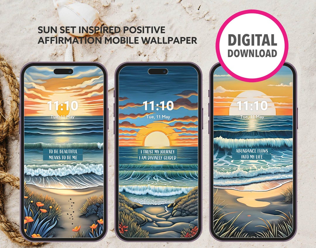 Affirmation Mobile Wallpaper Sunset Smartphone Wallpaper Positive ...