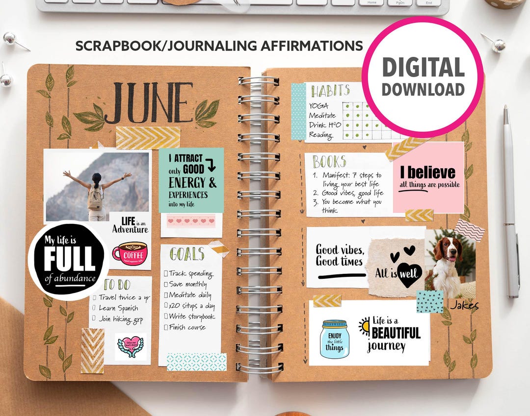 Journal Positive Affirmation Printable Quotes Digital Scrapbook ...