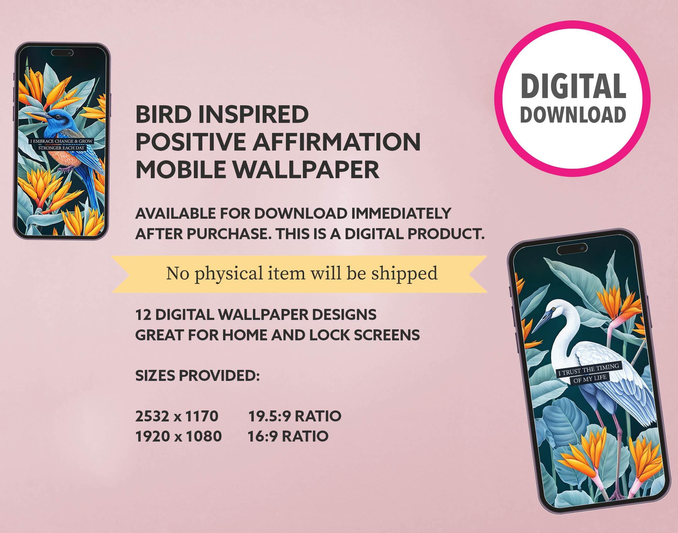 Affirmation Mobile Wallpaper Birds Smartphone Wallpaper Positive ...