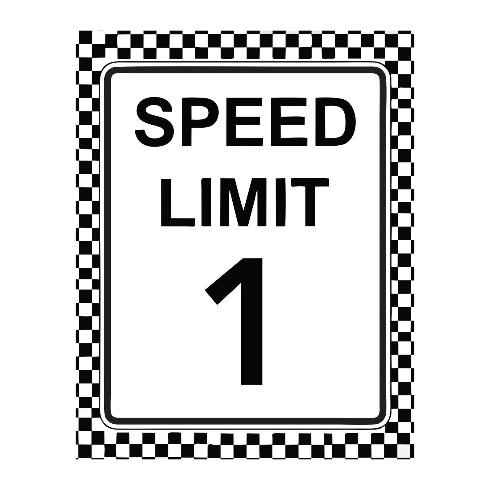 Race Track Speed Limit Sign Cutout | Racing Party Decor | Kids Birthday ...