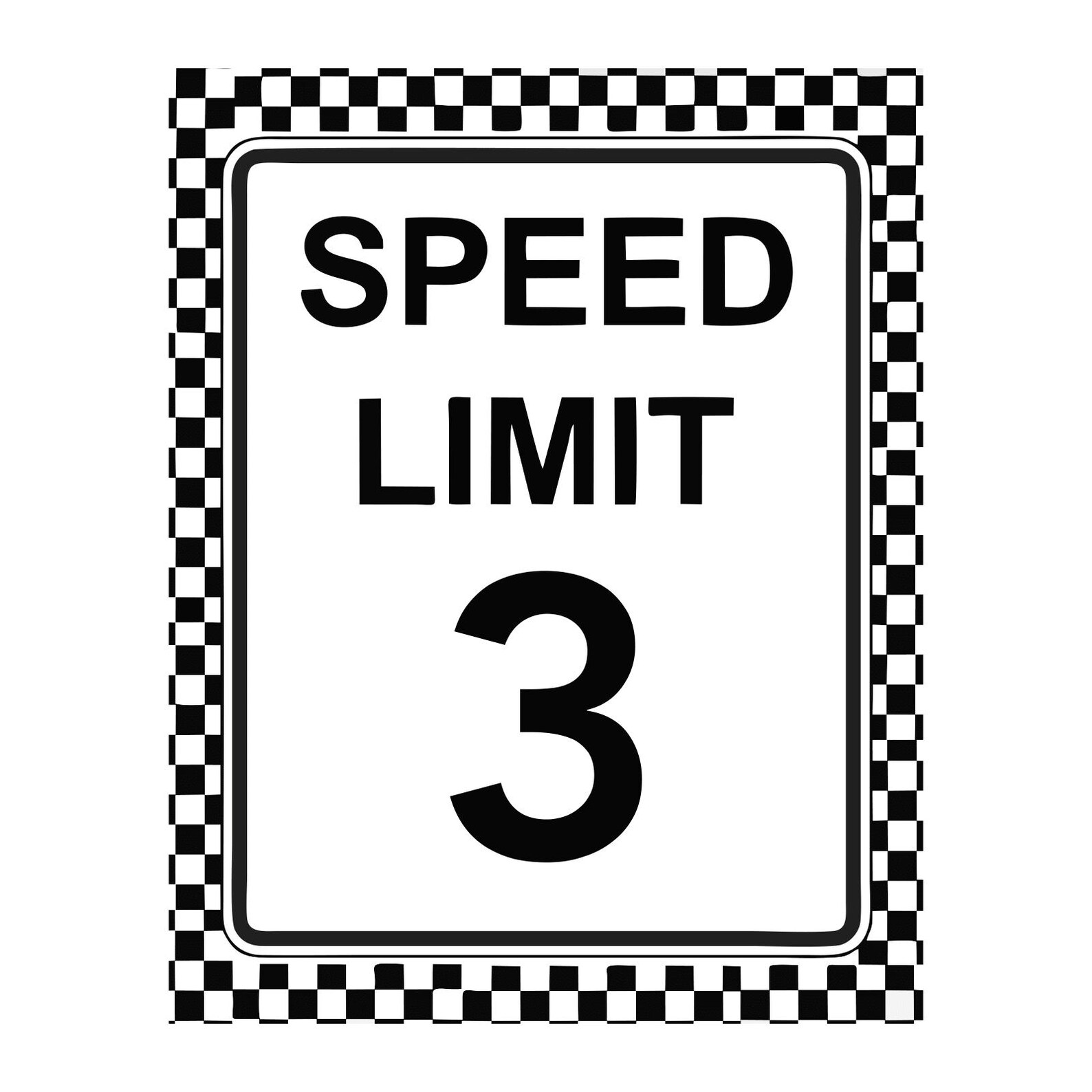 Race Track Speed Limit Sign Cutout | Racing Party Decor | Kids Birthday ...
