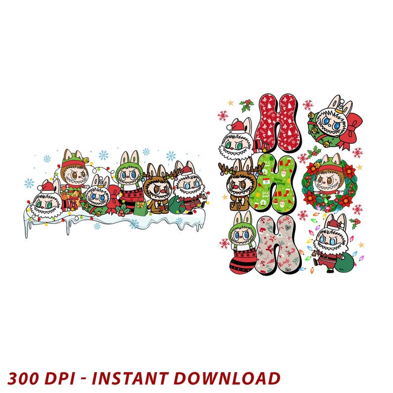 Labubu Christmas PNG, Cute Labubu, Labubu Lovers Xmas, Christmas Labubu ...