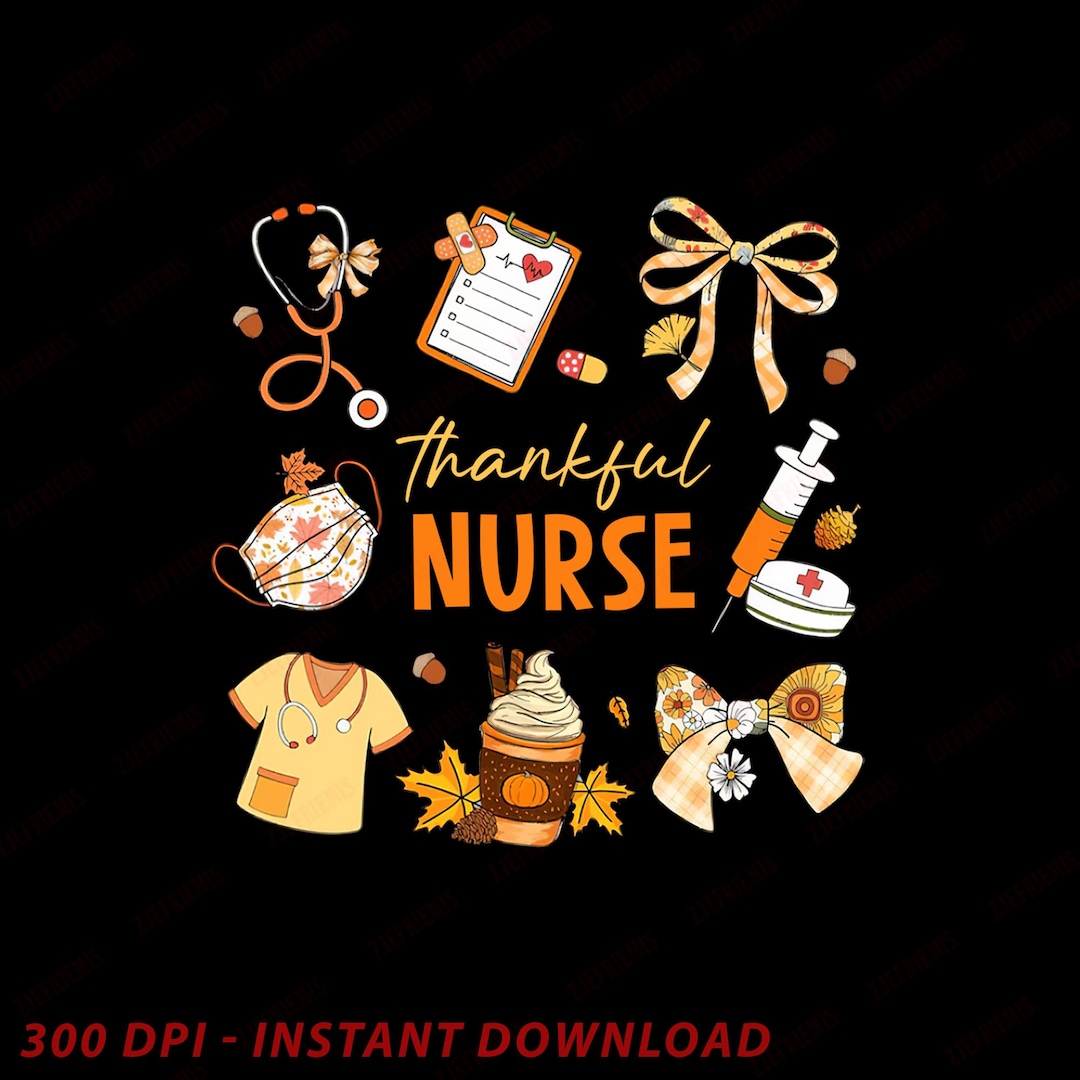 Thankful Nurse Autumn Png, Coquette Bow Autumn Png, Nurse Png ...