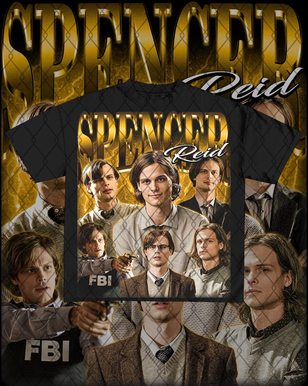 Spencer Reid PNG Digital Download, DTF Transfer Print, Bootleg Shirt ...