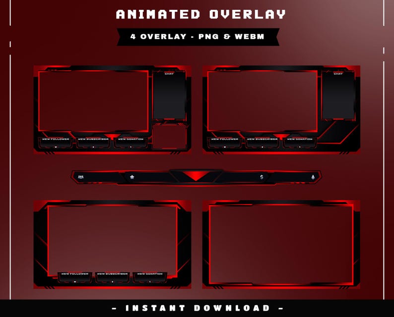 Reinforce Animated Stream Overlay Package, High Tech Design Stream ...
