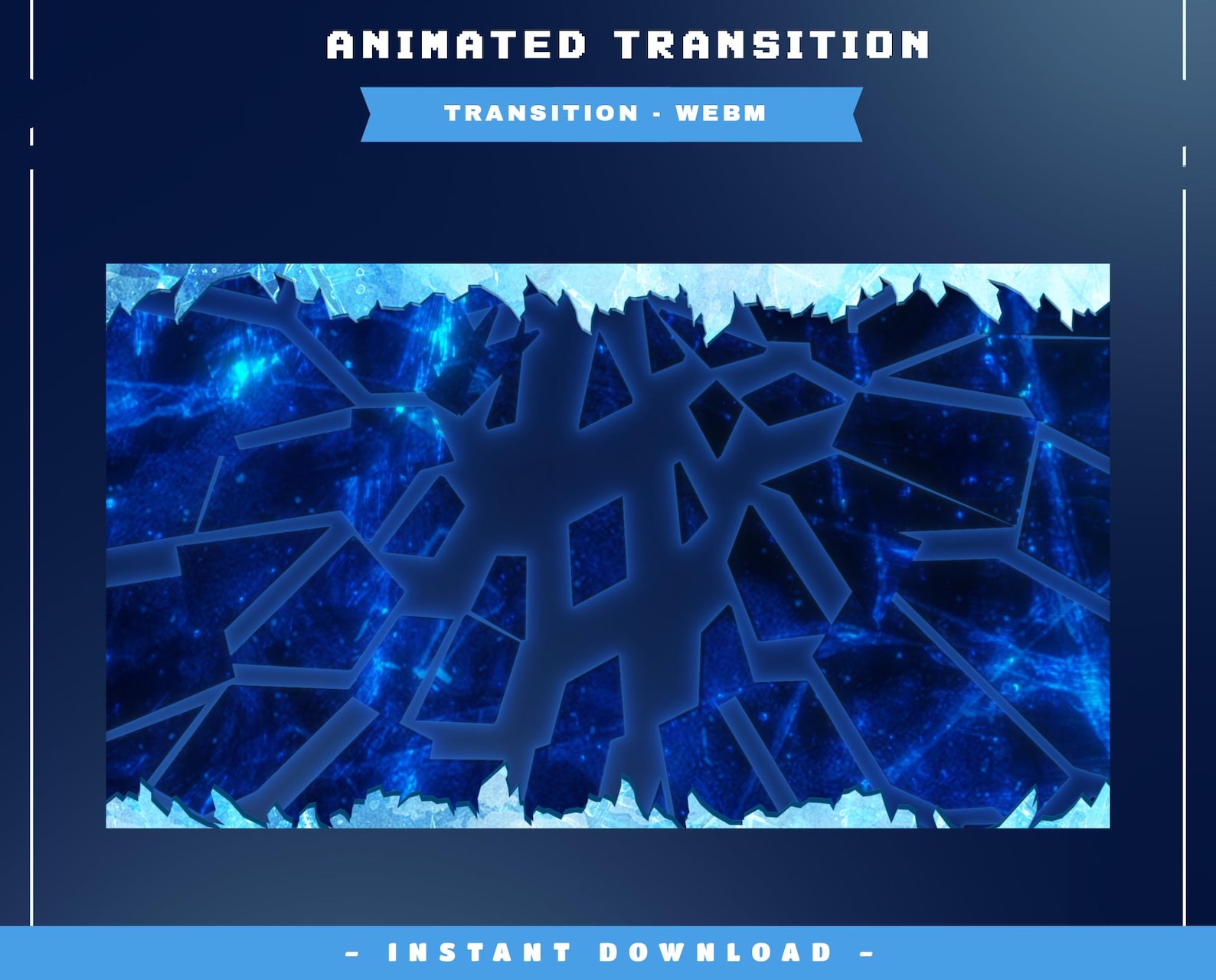 Ice Animated Stream Overlay Package, Blue Ice Theme Overlay, Winter ...