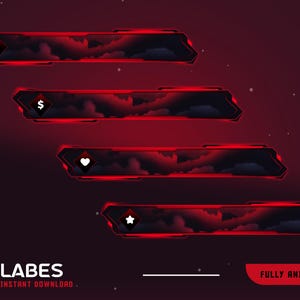 Eclipse Warlord Animated Stream Overlay Package, Animated Dark Vtuber ...