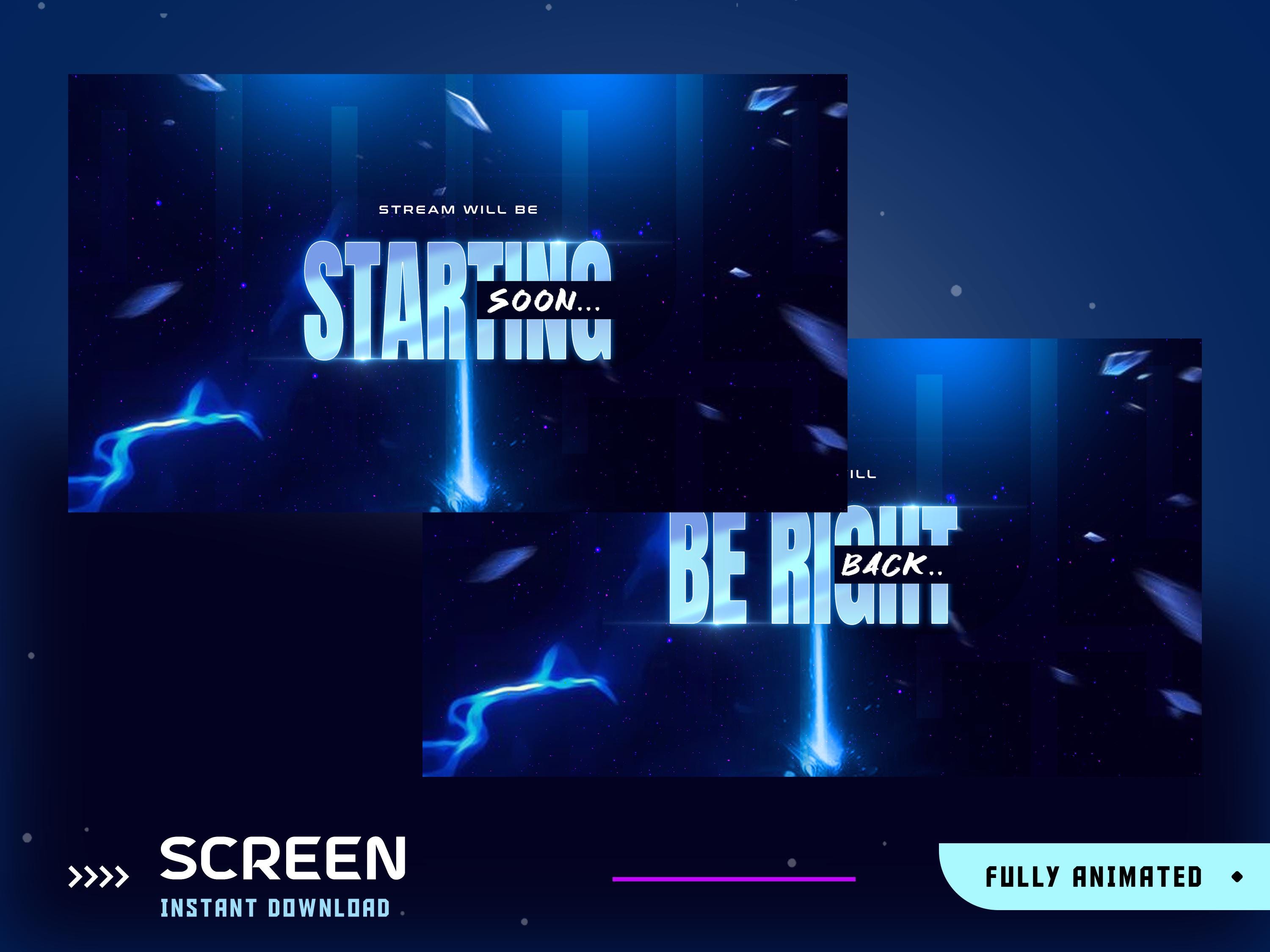 Atmosphere Animated Stream Overlay Package, Dark Blue Gemstone Twitch ...