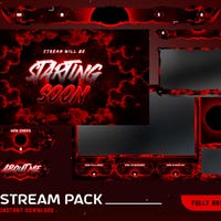 Animated RED Stream Overlays Package for Twitch, Youtube, OBS ...