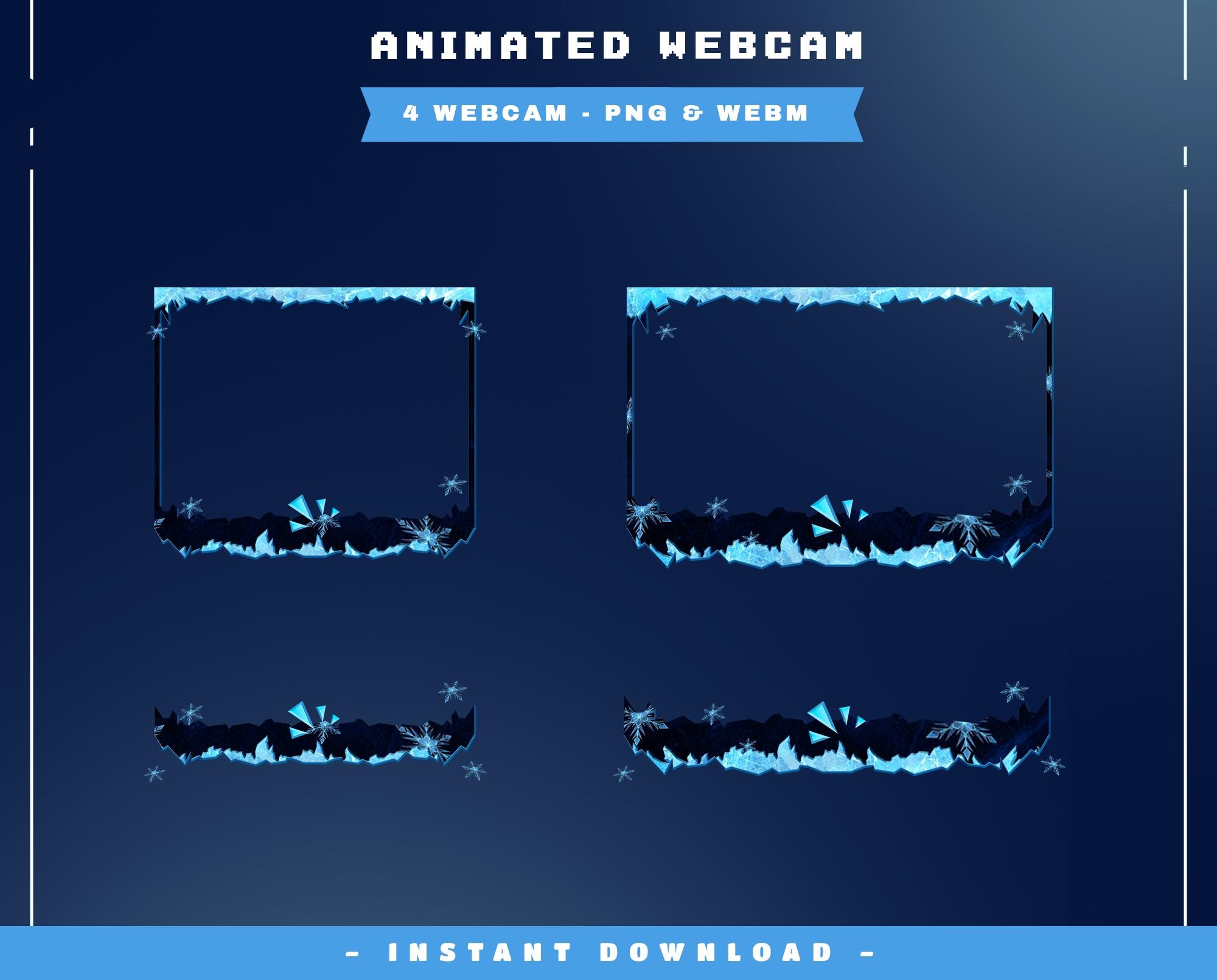 Ice Animated Stream Overlay Package, Blue Ice Theme Overlay, Winter ...