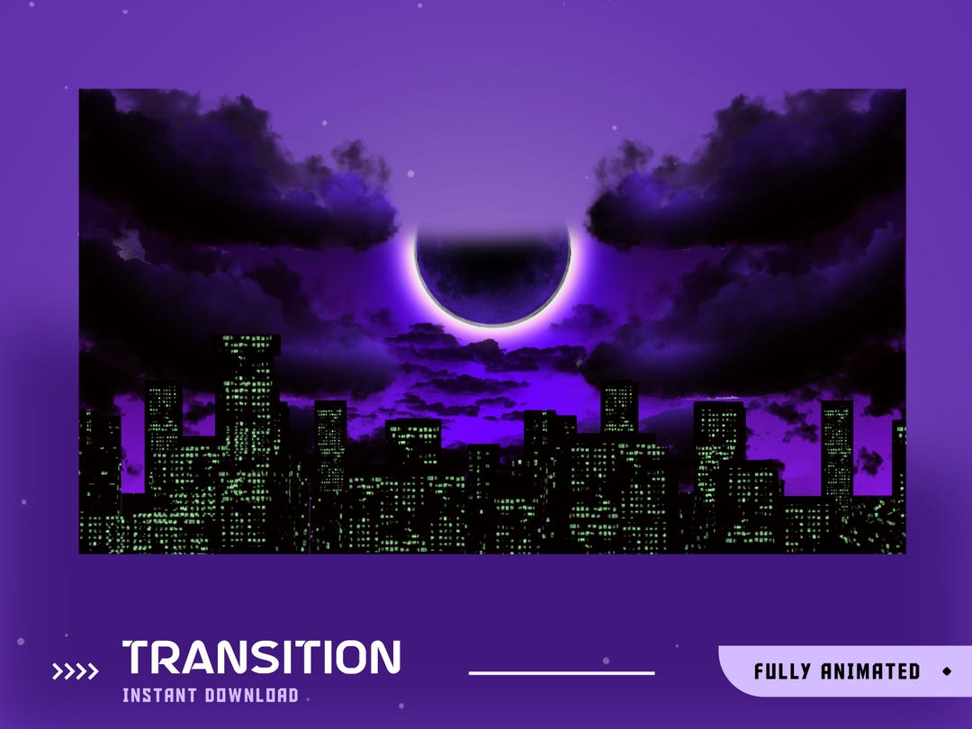 Ultraviolet Eclipse Animated Stinger Transition Overlay Package, Neon ...