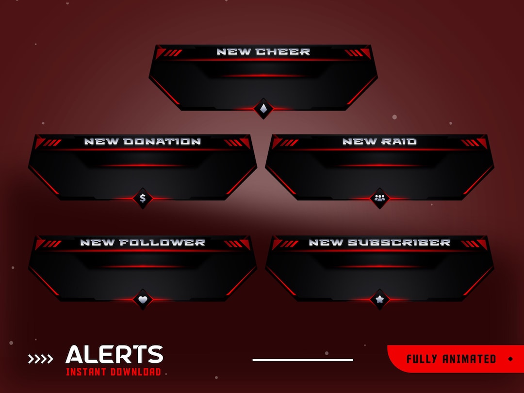 Reinforce Animated Stream Alert Overlay Package, Animated Alert ...